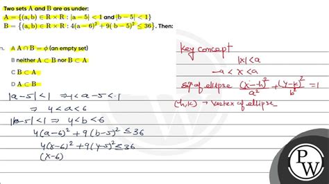 Two Sets Mathrm{a} And Mathrm{b} Are As Under Mathrm{a} { Mathrm{a} Mathr