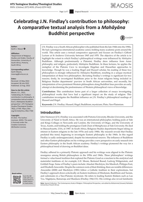 Pdf Celebrating Jn Findlays Contribution To Philosophy A