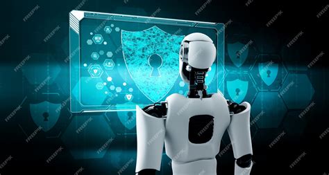 Premium Photo Ai Robot Using Cyber Security To Protect Information