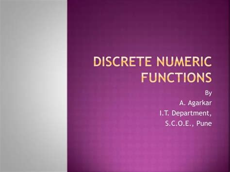 Ppt Discrete Numeric Functions Powerpoint Presentation Free Download