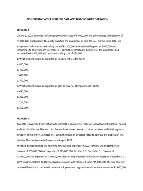 Nchs Discontinued Operations Classwork Pdf Expense Income