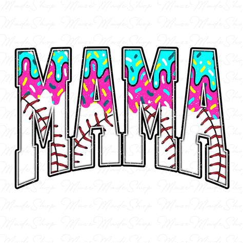 Baseball Mama Drip Png Baseball Dripping Png Retro Baseball Png Ice