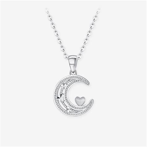 Platinum Moon Love Heart Pendant Chowtaiseng