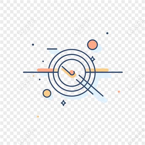 별과 선이 있는 공간에 있는 시계의 평면 아이콘 벡터 개요 Ui Png 일러스트 무료 다운로드 Lovepik