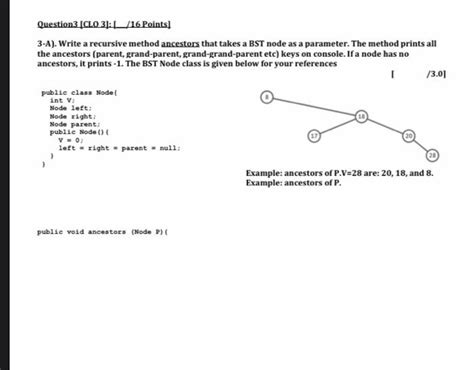 Solved Question3 CLO 31 16 Points 3 A Write A Chegg