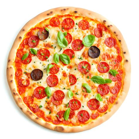Tasty Top View Pizza Italian Traditional Round Pizza On White Background AI Generative