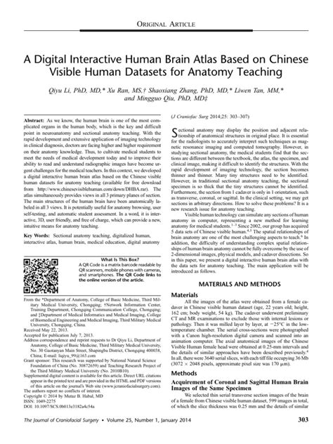 A Digital Interactive Human Brain Atlas Based On Chinese Visible Human Datasets For Anatomy