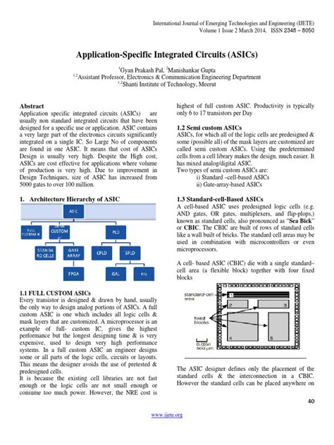 Application Specific Integrated Circuits Asics Pdf Integrated