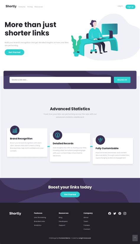 Frontend Mentor Shortly Landing Page Bulma Coding Challenge Solution