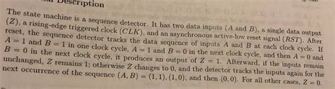 Solved Escription The State Machine Is A Sequence Detector Chegg Com