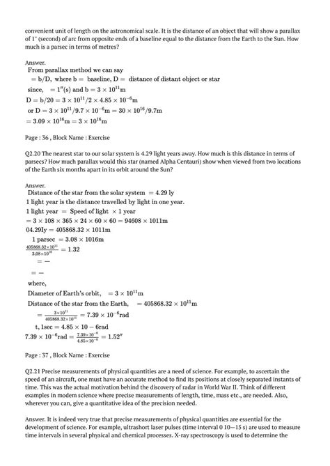 Ncert Solutions For Class 11 Physics Chapter 1 Units And Measurements Question Answer Pdf 2025