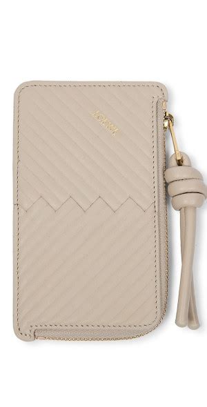 Loewe Womens Knot Diamond Leather Coin Card Holder