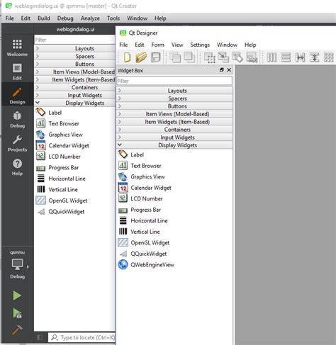Qt Creator Designer Flextec