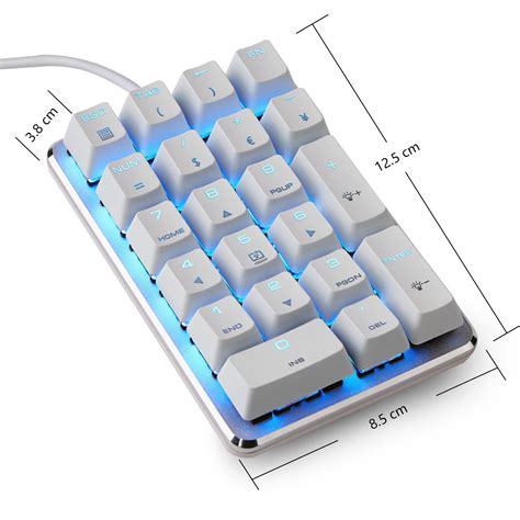 Buy Mechanical Numeric Keypad GATERON Brown Switch Keys Mini Numpad Wired Ice Blue Backlit