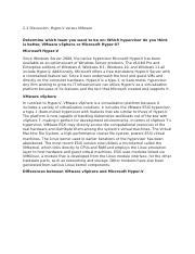 Comparing Hyper V And VMware For Virtualization Platforms Course Hero