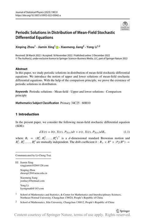 Periodic Solutions In Distribution Of Mean Field Stochastic