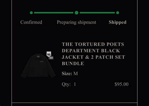 Ttpd Black Jacket Size Trade Rswiftiemerch