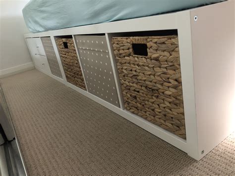 My Ikea Kallax “hack” King Size Bed Frame Using 5x 4x1 Kallax Units