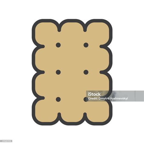 흰색 배경에 격리 된 스트로크와 쿠키 색상 플랫 아이콘 웹 모바일 앱 및 Ui 디자인용 비스킷 벡터 아이콘 0명에 대한 스톡 벡터 아트 및 기타 이미지 Istock