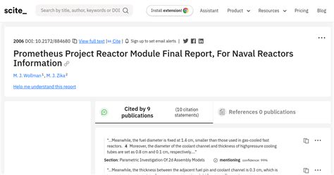 Prometheus Project Reactor Module Final Report For Naval Reactors Information Scite Report