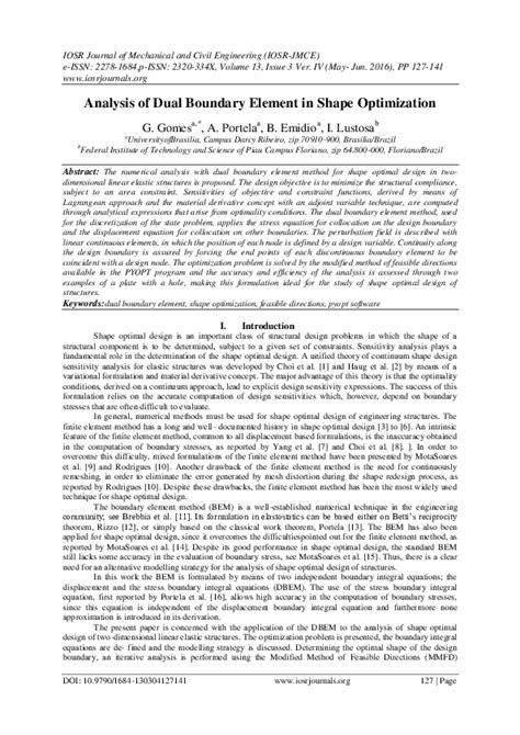 Pdf Dual Boundary Element Method For Shape Optimization Analysis