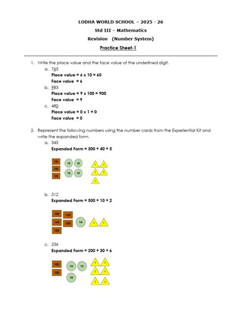 Answerkeyclass 3 Practice Sheet 1 Pdf