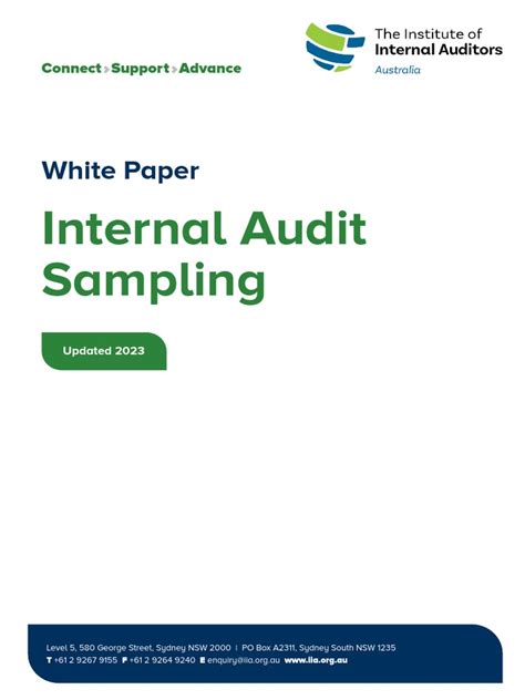 Internal Audit Sampling By Iia Pdf Sampling Statistics Statistics