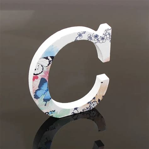 A Z деревянные английские буквы алфавита белые украшения в виде бабочек украшения деревянные