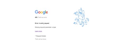 Error 400 Invalid Request Missing Parameter Scope · Issue 17