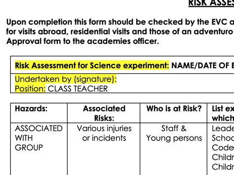 Laboratory Risk Assessment Example At Frank Middleton Blog