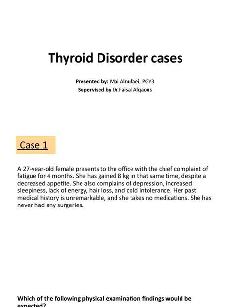 Thyroid Cases Download Free Pdf Hypothyroidism Hyperthyroidism