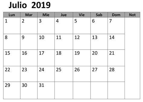 Calendario De Julio 2021 Para Imprimir