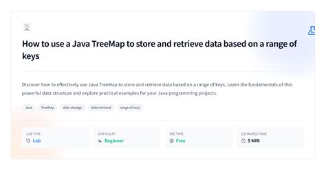 How To Use A Java Treemap To Store And Retrieve Data Based On A Range