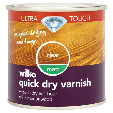 Wilko Ultra Tough Quick Dry Clear Matt Varnish 250 Ml Wilko