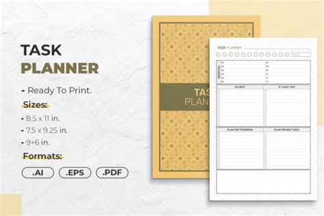 Task Planner Printable Template Graphic By Jundi · Creative Fabrica