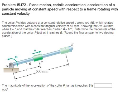 Solved Problem 15 172 Plane Motion Coriolis Acceleration