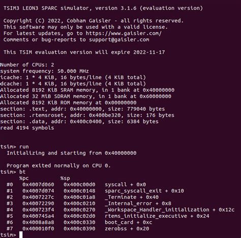 LEON RTEMS And NASA CFS EXE Crash Nasa CFS Discussion GitHub