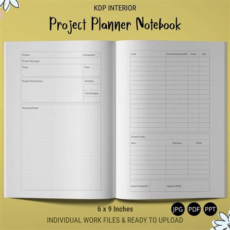 Project Planner Notebook KDP Interior Graphic