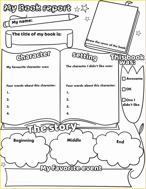 3rd Grade Book Report Template Free Of My Book Report Printable