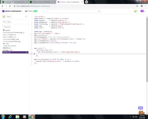 Advanced Node And Express Set Up A Template Engine Help Me The Freecodecamp Forum