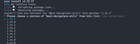 🐛 Bug No Matching Version Found For Ant Designpro Utils1352