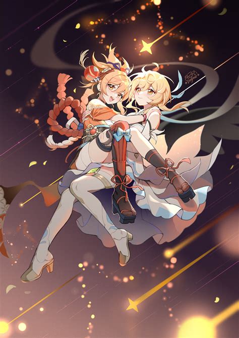 Yoimiya Genshin Impact Lumine Genshin Impact Female Traveler