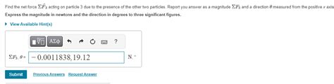 find the net force Σf3 acting on particle 3 due to
