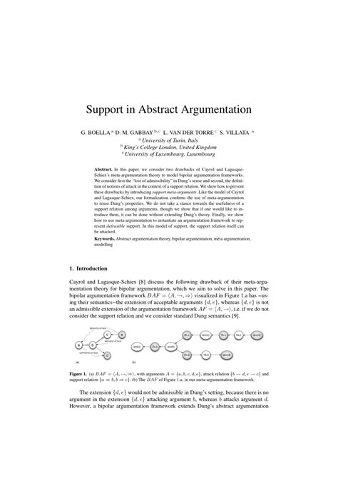 Pdf Support In Abstract Argumentation