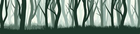 Premium Vector Wild Forest With Various Coniferous Or Deciduous Trees