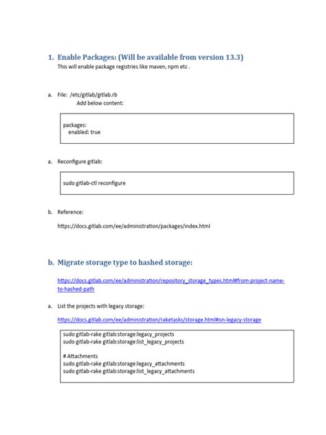 Gitlab Upgrade Storagetype And Enable Packages Pdf