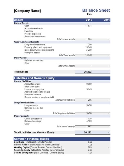 Balance Sheet Pdf Balance Sheet Equity Finance