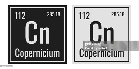 Copernicium Symbol Chemical Element Of The Periodic Table Vector