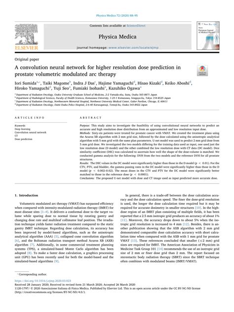 Pdf A Convolution Neural Network For Higher Resolution Dose Prediction In Prostate Volumetric