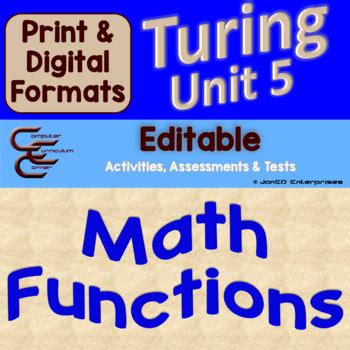 Turing Unit 5 Math Functions Editable Unit By Computer Corner TPT